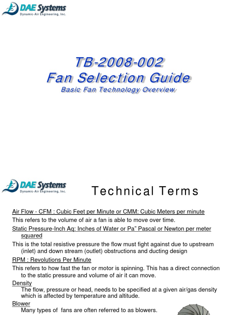 Fan Selection Guide: An Overview of Basic Fan Technology and Types ...