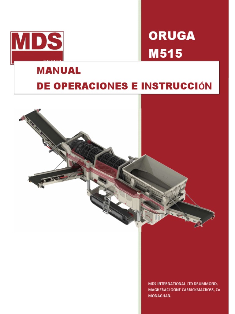 Manual de Operación y Mantenimiento Trommel M515 Español PDF | PDF ...