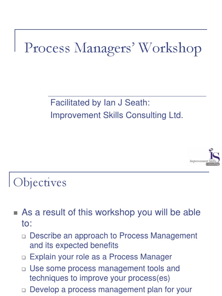 Process Manager Workshop | PDF | Benchmarking | Business Process