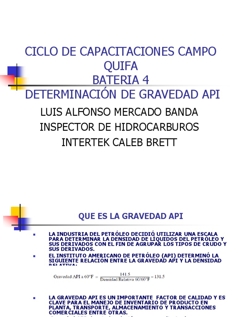 Determinación de Gravedad API | PDF
