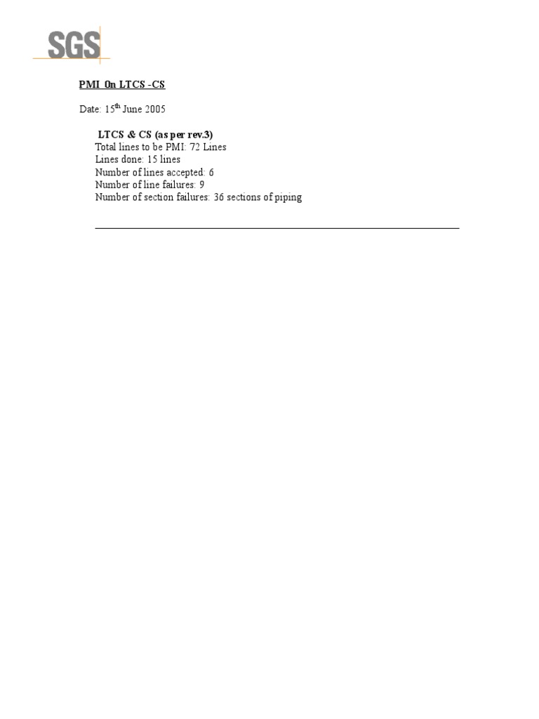 PMI Test Report | PDF