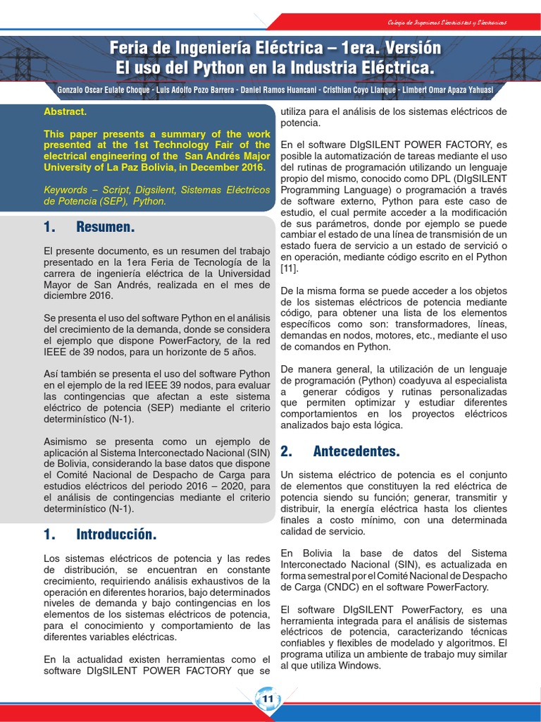 Pyton en La Industria Electrica | PDF | Python (lenguaje de ...