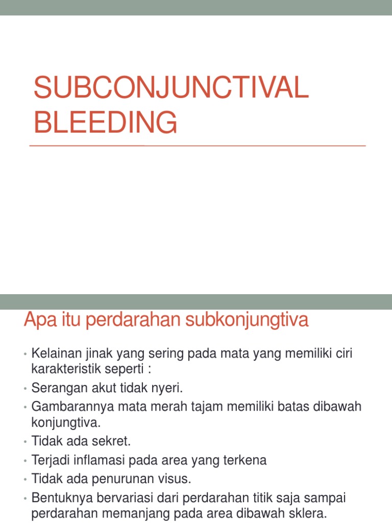 Subconjunctival Bleeding | PDF