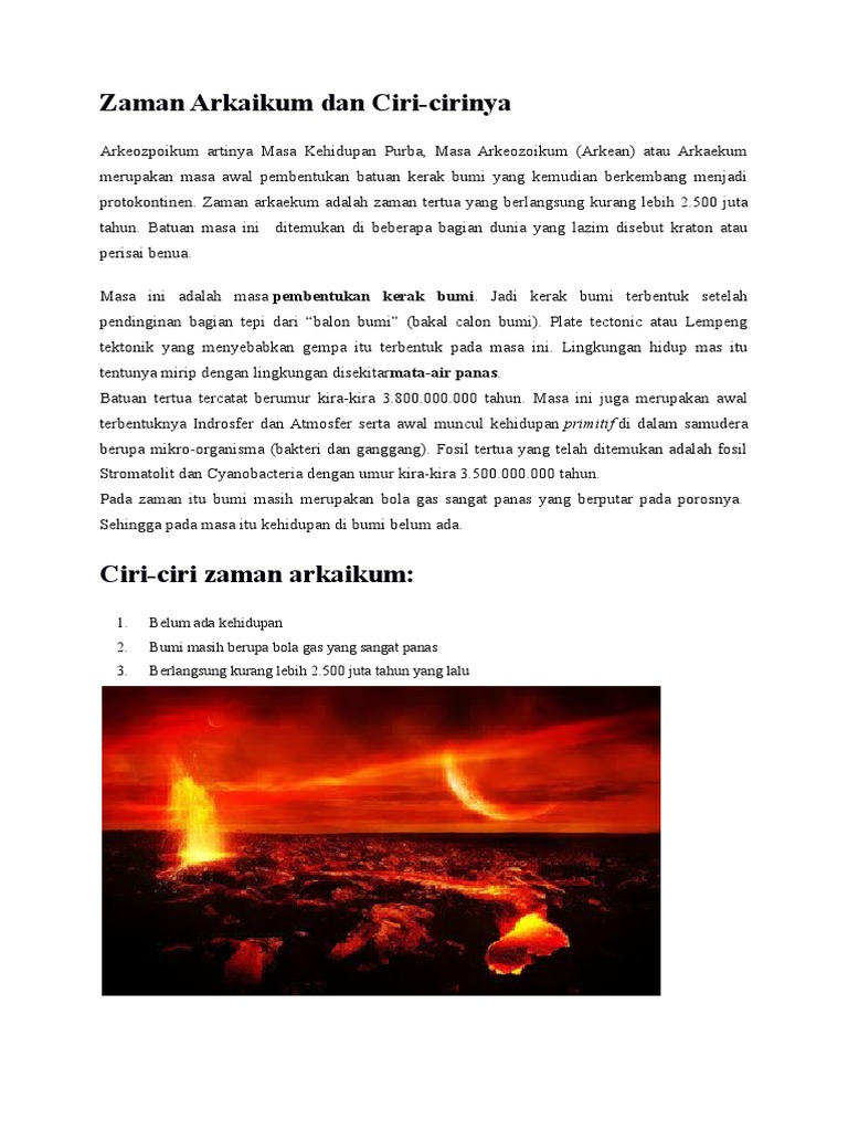 Zaman Arkaikum Dan Ciri | PDF