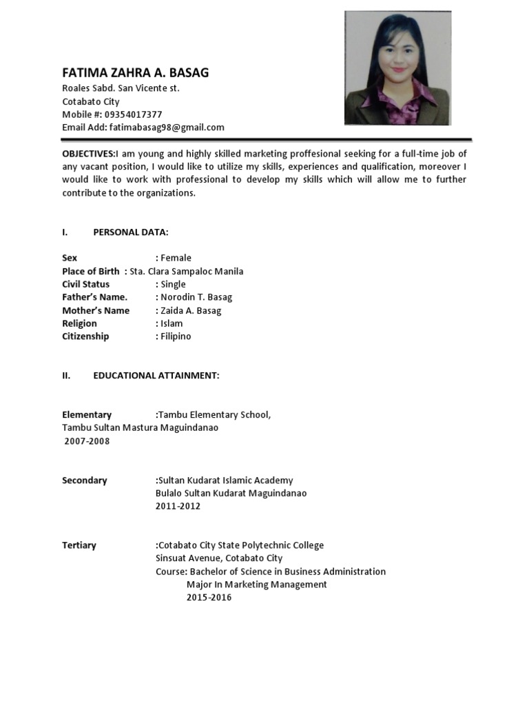 Fatima Zahra Basag Resume | PDF