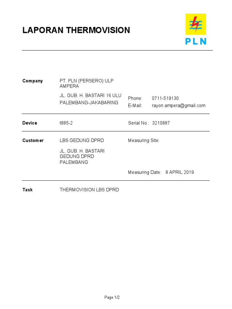 Thermovision Report for LBS DPRD | PDF