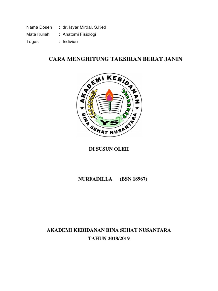 Cara Hitung Taksiran Berat Janin | PDF | Sains & Matematika