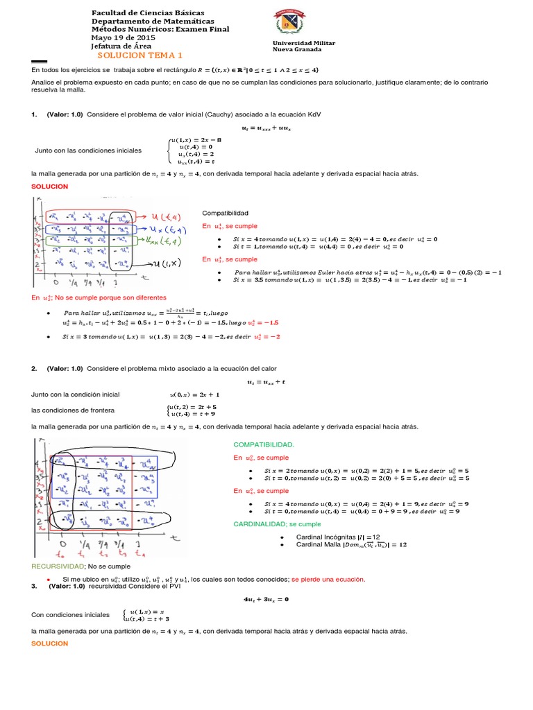 Solucio N Examen Final Metodos Numericos | PDF | Ecuaciones | Funciones y mapeos