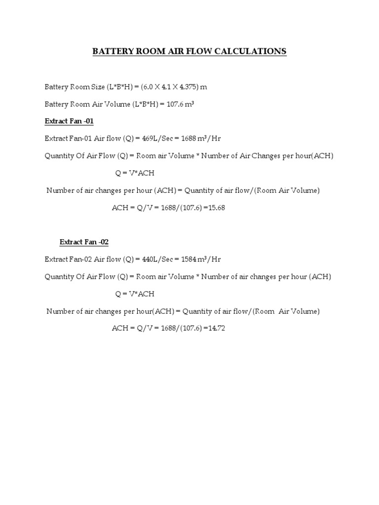 Air Flow Calculations | PDF