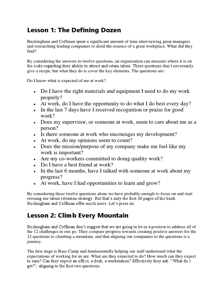 First Break All The Rules | PDF | Thought | Employment