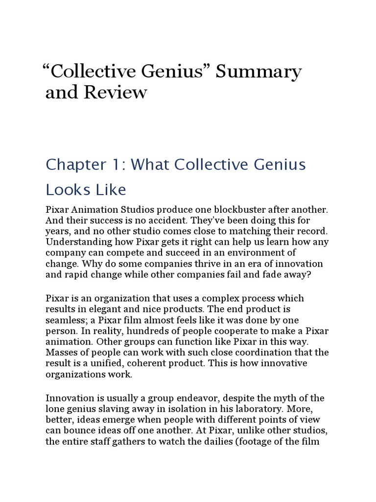 "Collective Genius" Summary and Review | PDF | Leadership | Creativity