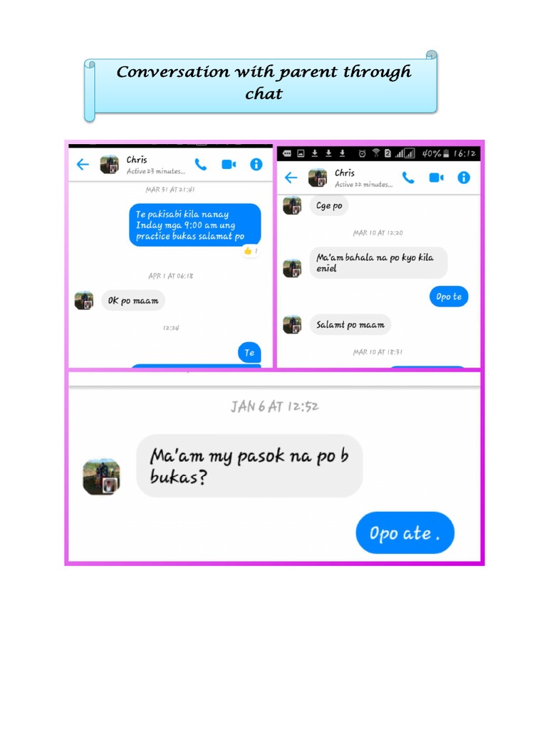 Chat with Parent During Athletic Meet | PDF