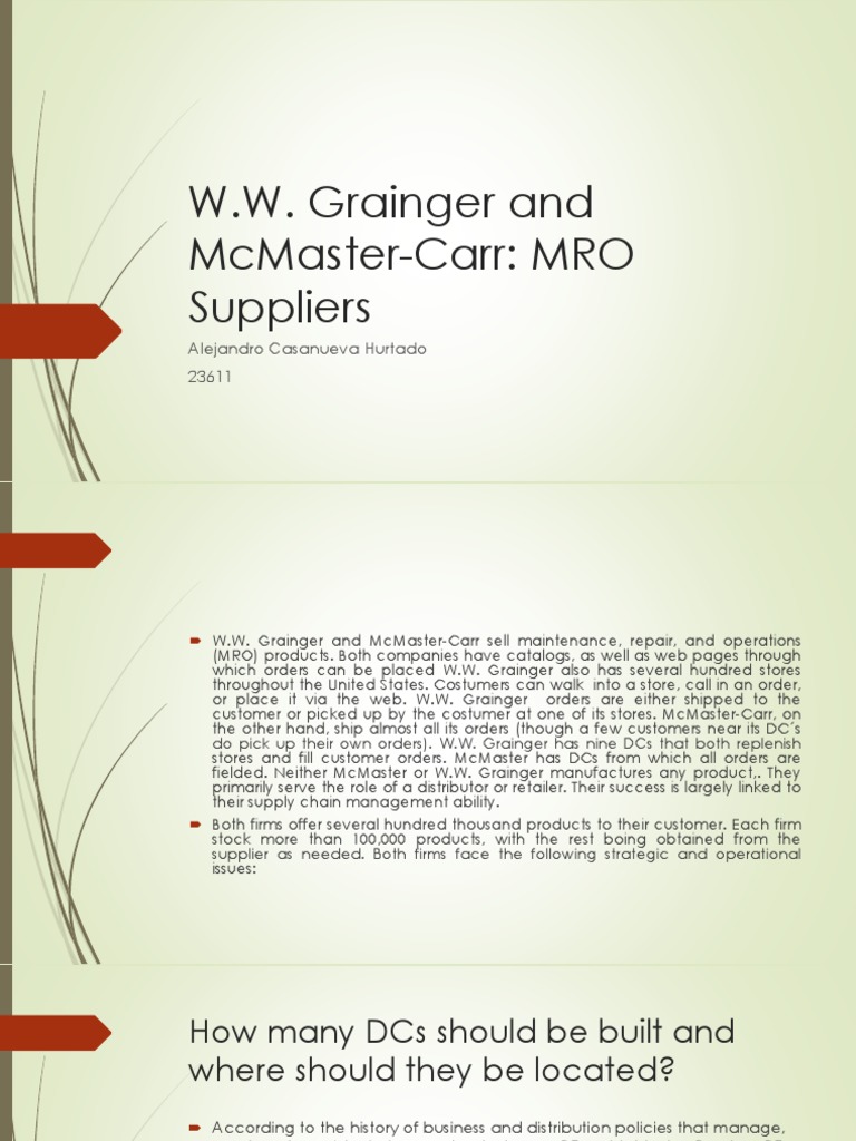 W.W. Grainger | PDF | Inventory | Supply Chain