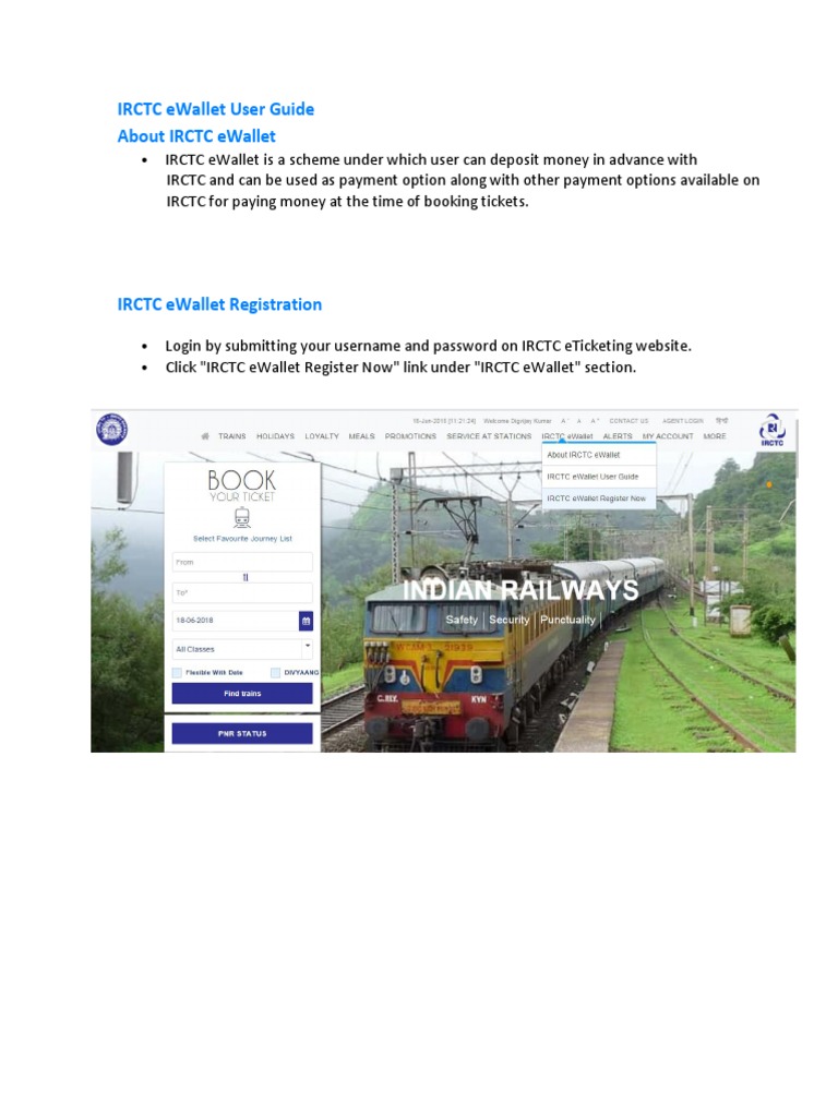 Irctc Ewallet User Guide About Irctc Ewallet | PDF | Financial Transaction | Password