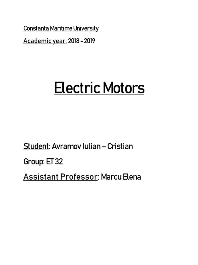 Electric Motors (English Project) PDF | PDF | Electric Motor ...