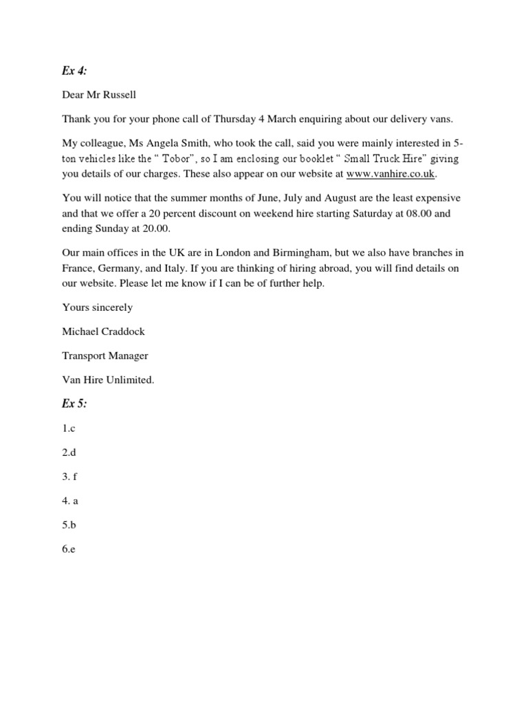 Business Letter Exercise 1 | PDF | Business