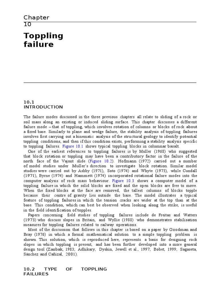 Toppling Failure | Download Free PDF | Landslide | Rock (Geology)