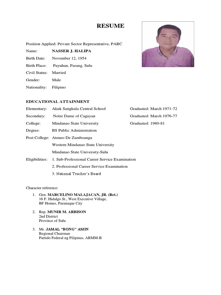 Resume: Nasser J. Halipa | PDF