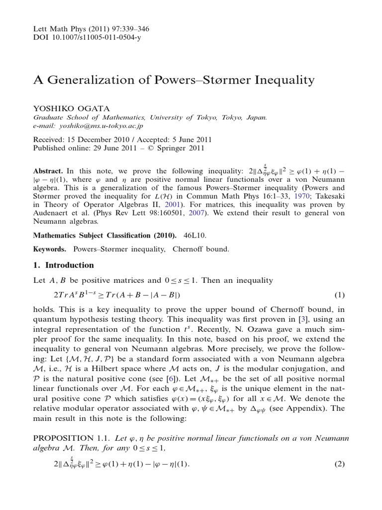 Article A Generalization Of Powers-Størmer | PDF | Abstract Algebra ...