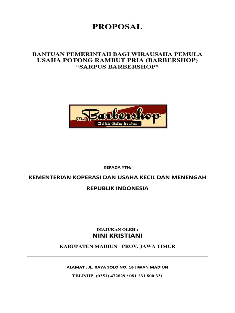 Proposal Usaha Barbershop | PDF