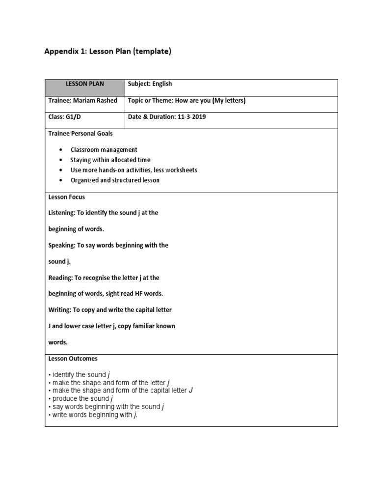 Lesson Plan 2 | PDF | Lesson Plan | Behaviorism