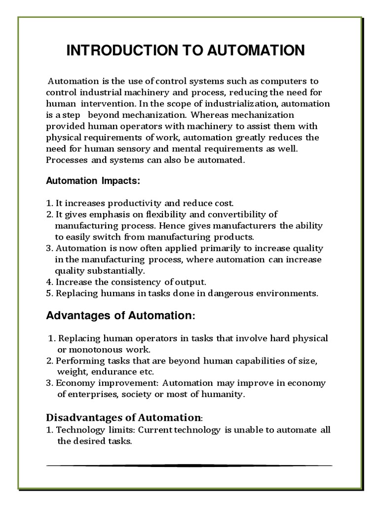 Introduction To Automation | Download Free PDF | Scada | Automation