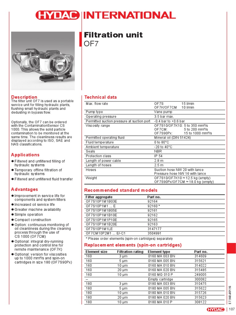 OF7 | PDF | Filtration | Flow Measurement