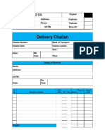 GST Delivery Challan Format in Excel | PDF | Logistics | Trade