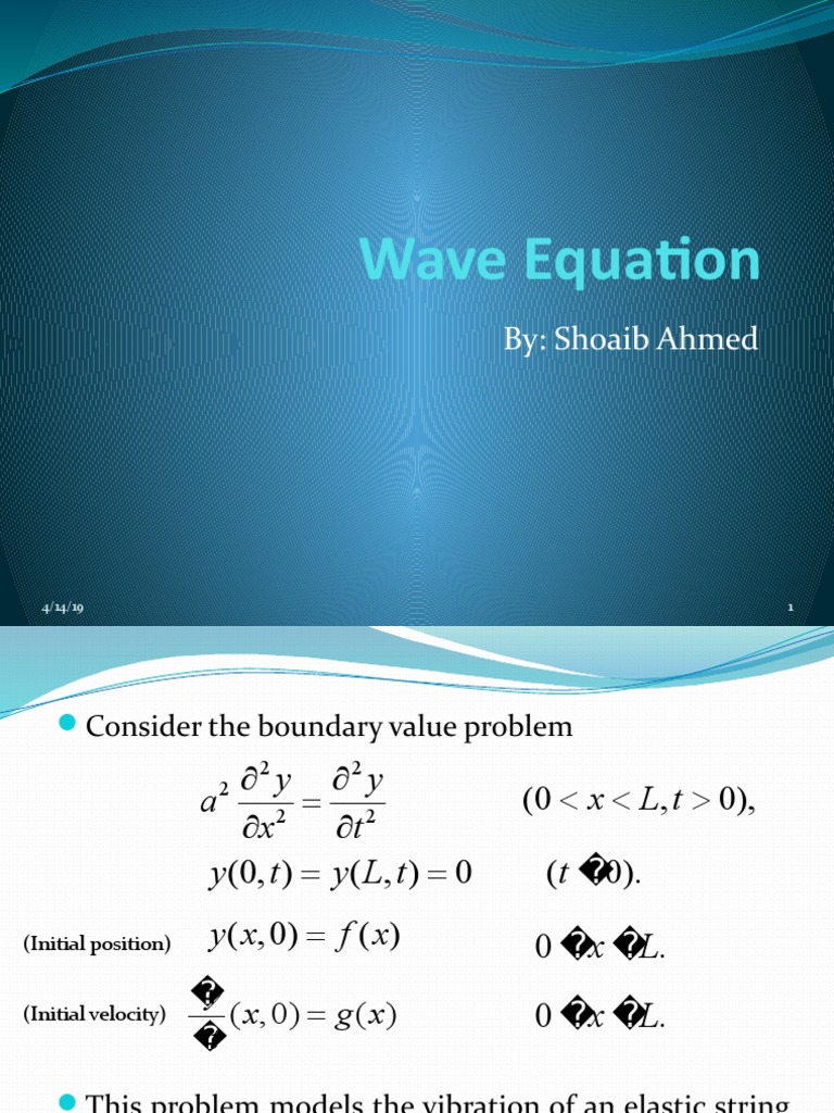 Wave Equation: By: Shoaib Ahmed | PDF | Wave Equation | Sine
