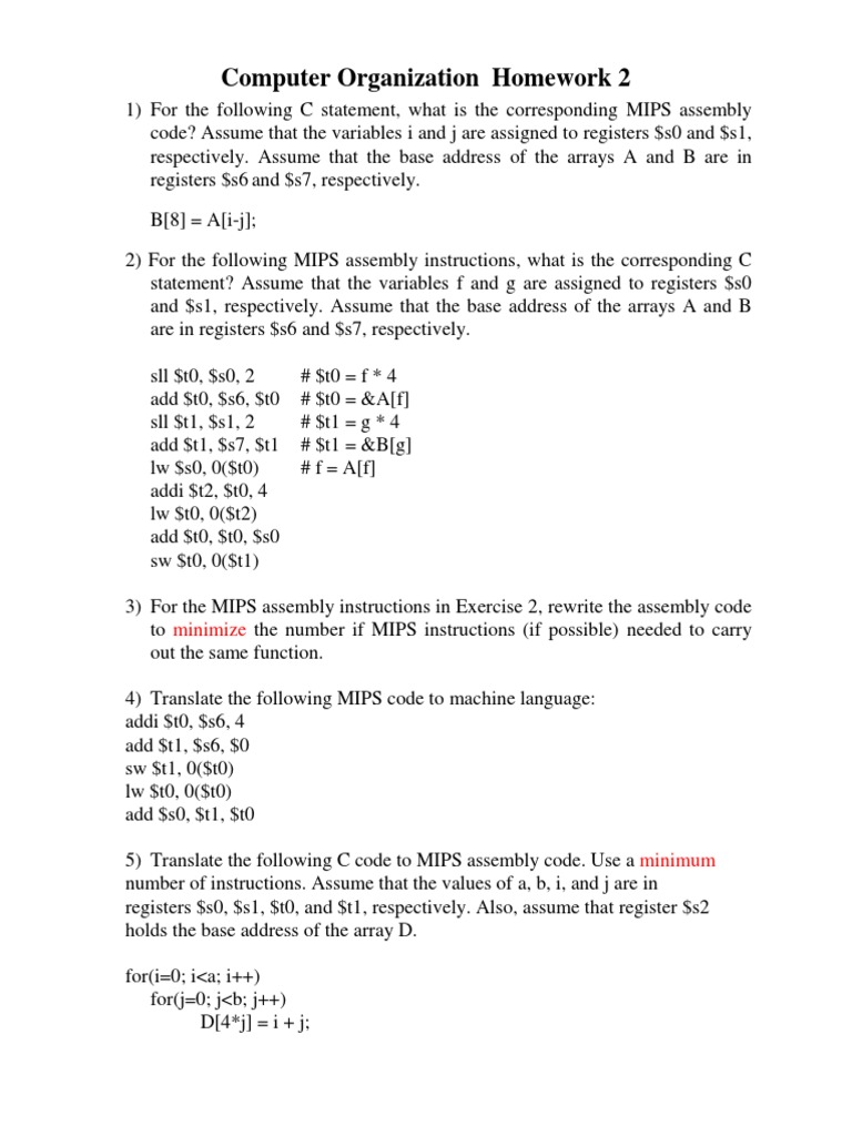Computer Organization Homework 2: Minimize | PDF | Electronic ...