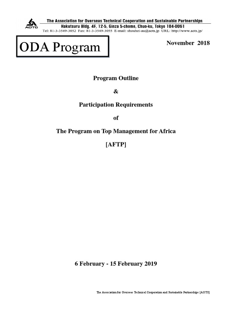 ODA Program: November 2018 | PDF | Travel Visa | Japan