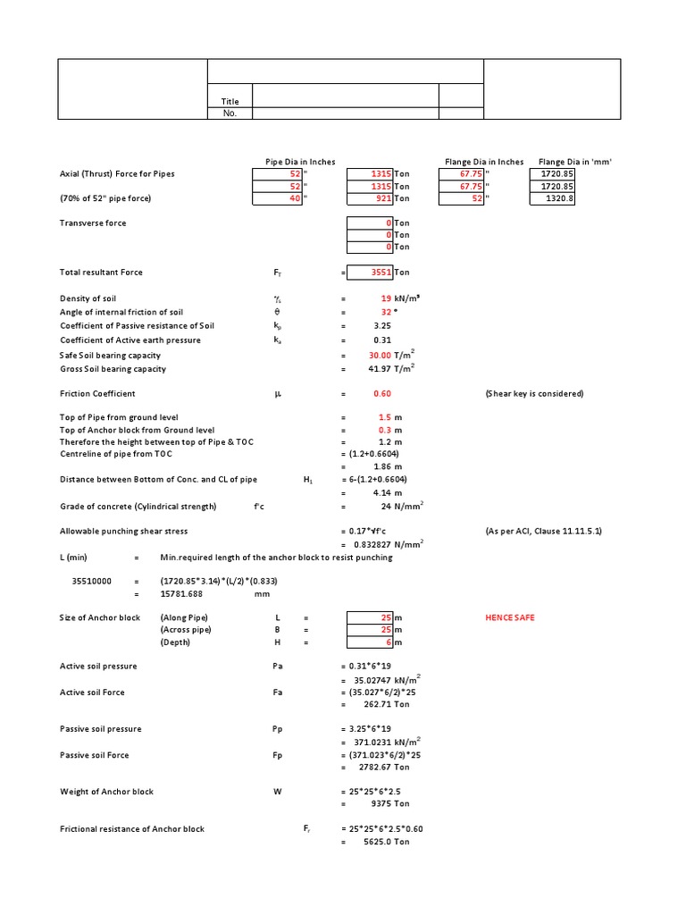 Anchor Block - Updated File | PDF | Buoyancy | Friction