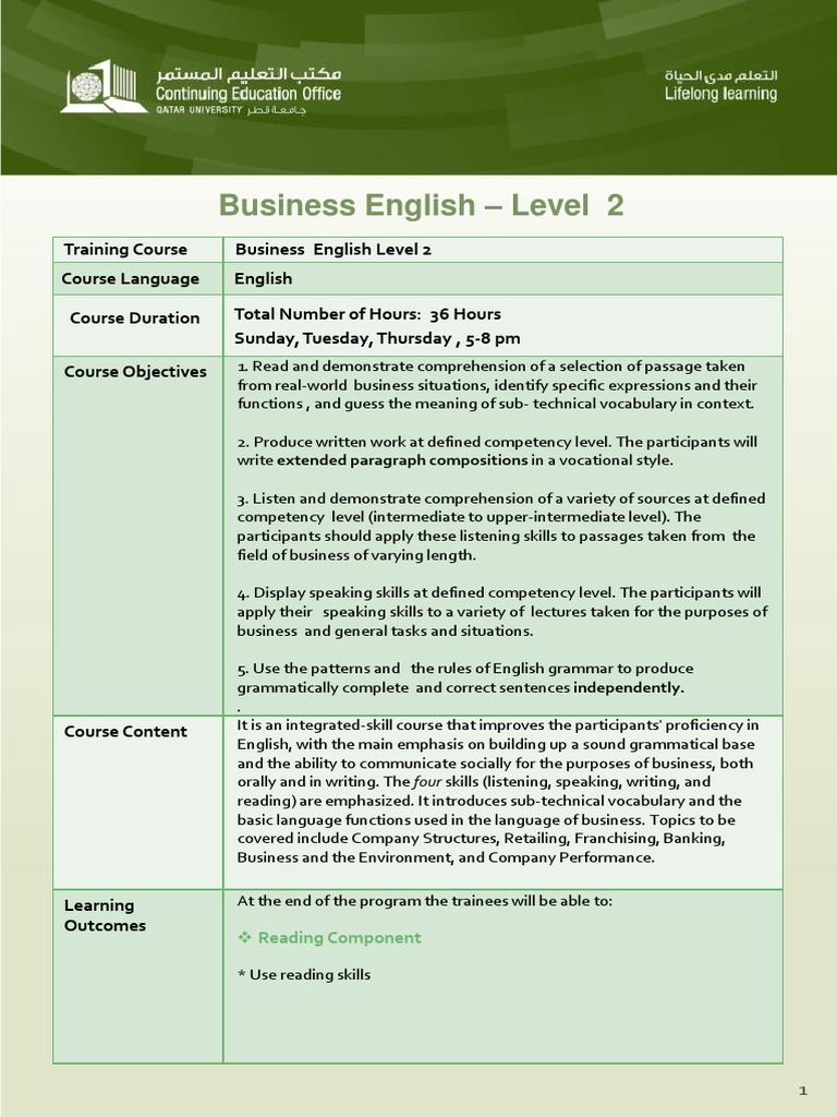 Business English 2 | PDF | English Language | Word