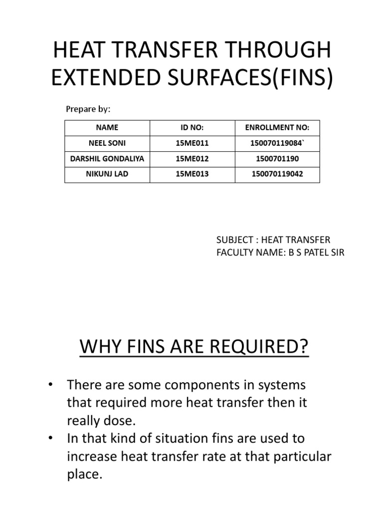 Fin Analysis in Heat Transfer | PDF | Heat Transfer | Non Equilibrium ...