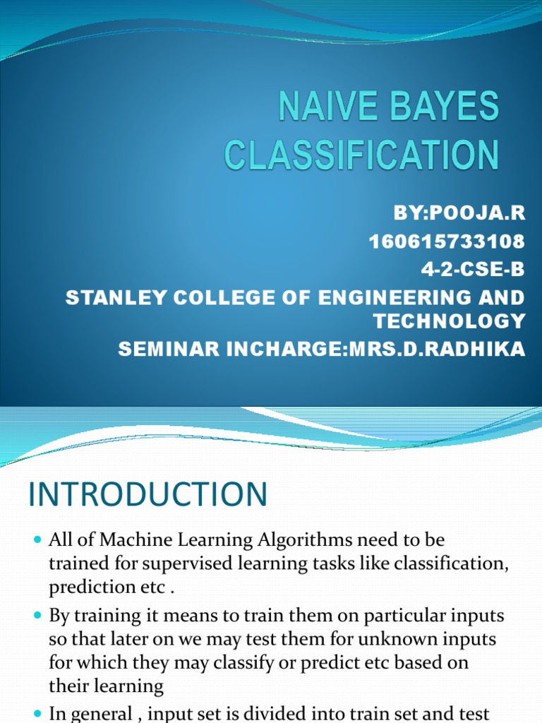 Naive Bayes Classification | PDF | Statistical Classification | Systems Science