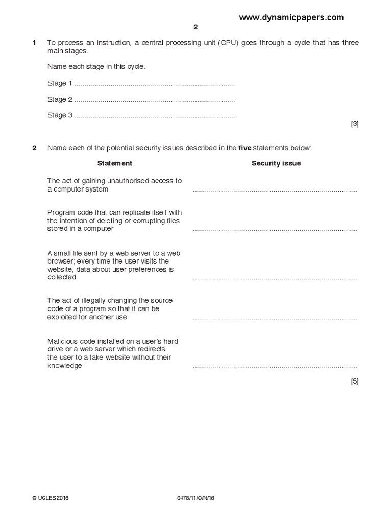 Computer Science Past Paper | PDF | Data Transmission | Computer Program