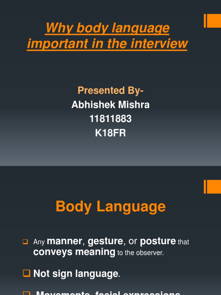 Importance of Body Language in Interviews | PDF