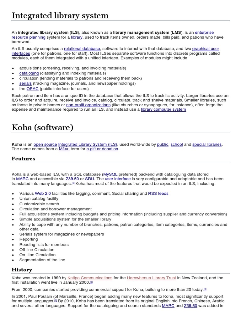 Overview of Integrated Library Systems | PDF | Information Science ...