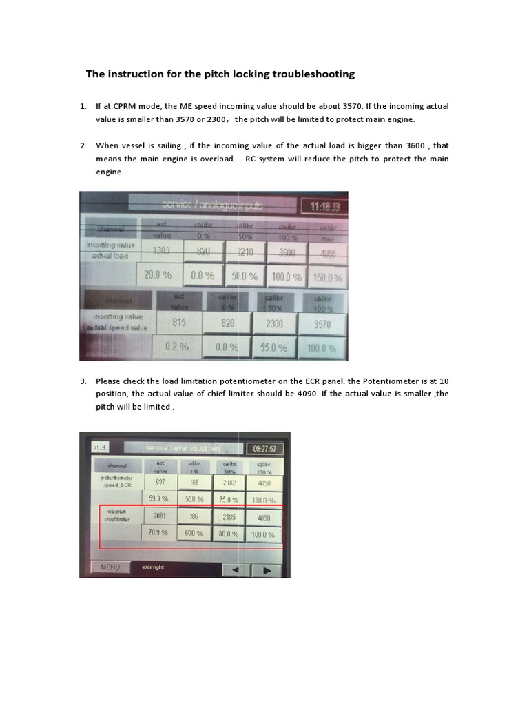 Pitch Locking Troubleshooting | PDF