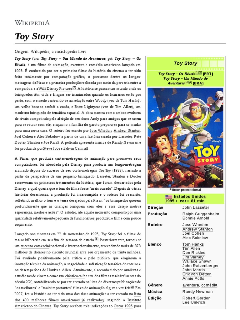 Toy Story | PDF | Pixar | The Walt Disney Company