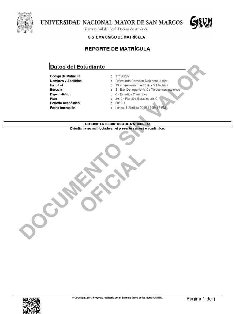 Report e Alum No Matric Ula | PDF | Ingeniería | Electrónica