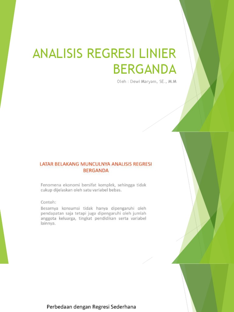 Analisis Regresi Linier Berganda | PDF