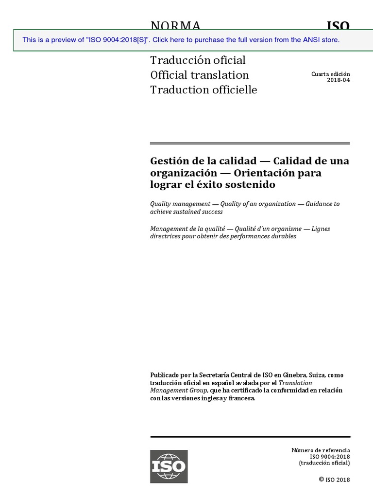 Preview ISO+9004-2018 (S) | PDF | Organización internacional para la ...