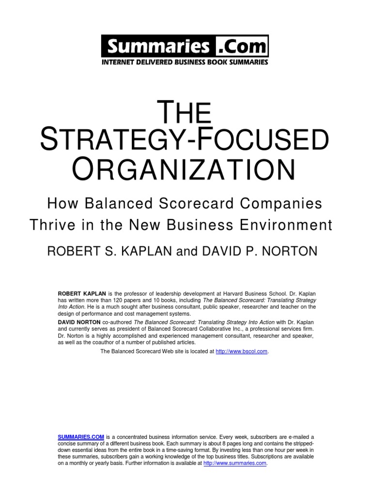 TheStrategy-Focused Organization OK | PDF | Strategic Management ...