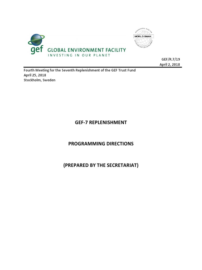 GEF-7 Programming Directions Overview | PDF | Global Environment ...