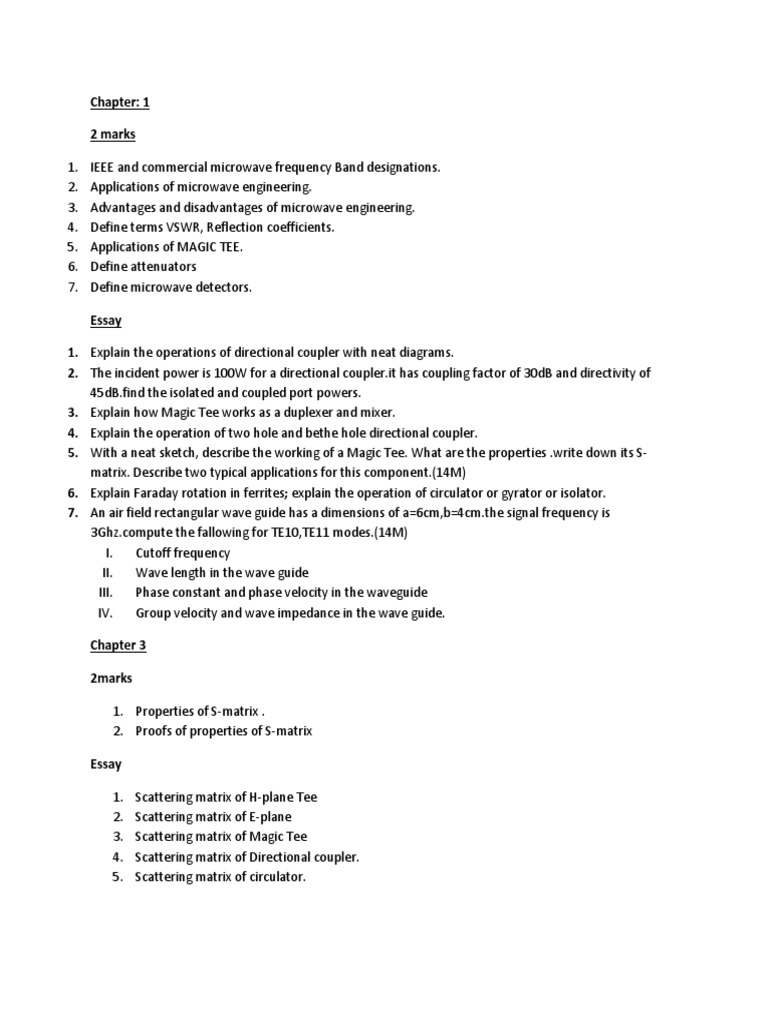 Mwe Important | PDF | Microwave | Waveguide
