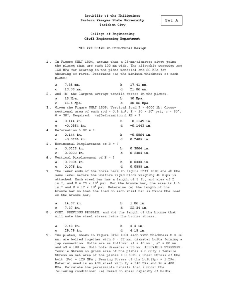 Mid Pre Board | PDF | Bending | Beam (Structure)