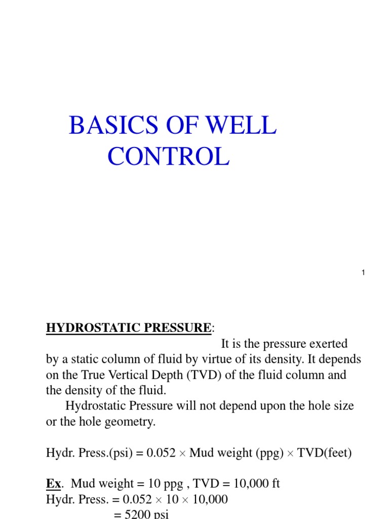 Master Well Control Basics Pdf Continuum Mechanics Chemical