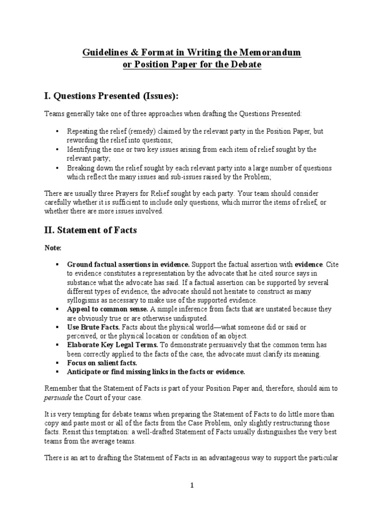 Guidelines in Writing Legal Memo | PDF | Precedent | Question Of Law