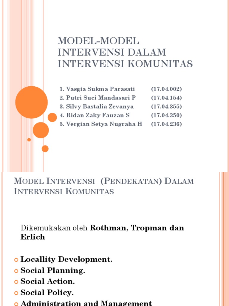 Model-Model Intervensi Dalam Intervensi Komunitas | PDF